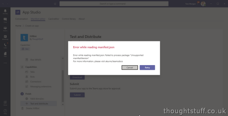 Creating a Microsoft Teams IVR Bot Part 3 – The Teams App | The thoughtstuff Blog