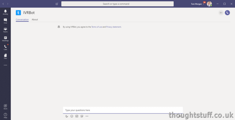 Creating a Microsoft Teams IVR Bot Part 3 – The Teams App | The thoughtstuff Blog